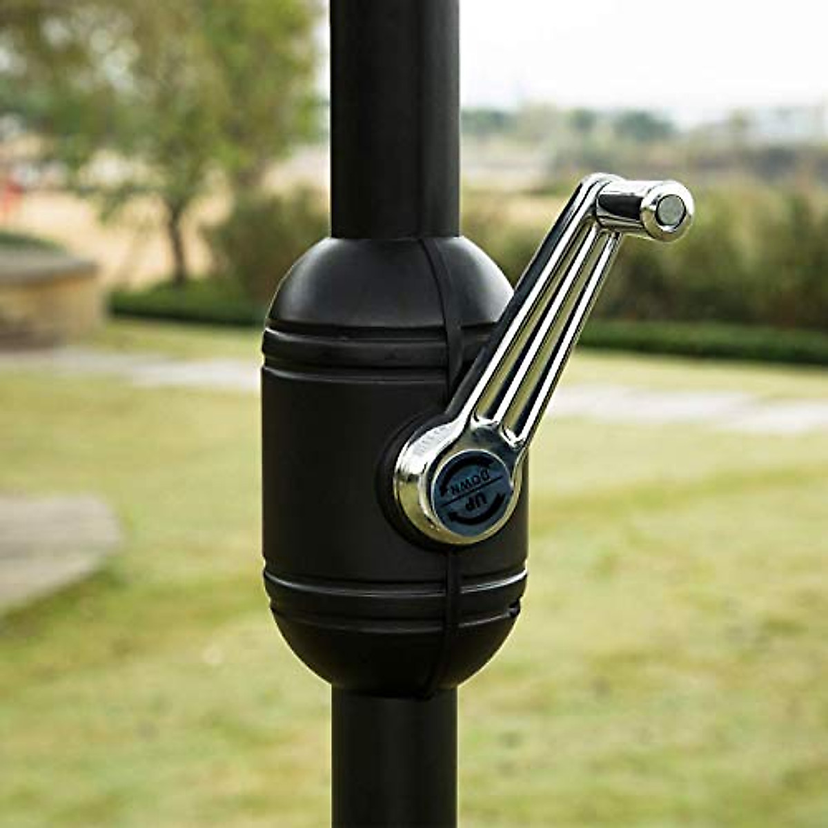 Sunnyglade 9' Patio Umbrella Outdoor Table Umbrella with 8 Sturdy Ribs (Black and White)