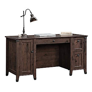 Sauder Carson Forge Computer Desk, Coffee Oak finish
