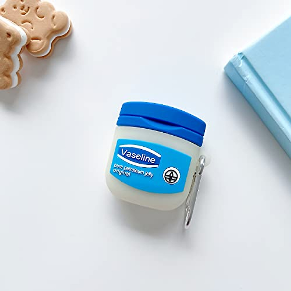 Compatible with Airpod Case Cute,3D Cartoon Cute Design Silicone for Airpod 1/2 Case for Kids/Girls/Teens Boys (Skin Cream Blue)