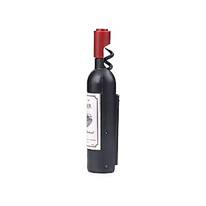 Kikkerland Magnetic Wine Bottle Corkscrew, Black