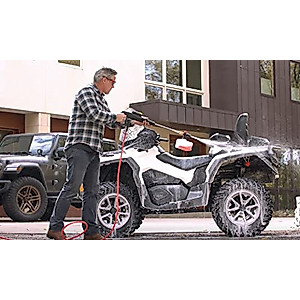 AR Blue Clean BC383HSS Electric Pressure Washer-2150 PSI, 1.6 GPM, 13 Amps Quick Connect Accessories, Telescopic Handle, On Board Storage, Portable Pressure Washer, High Pressure, Car Washer, Patio