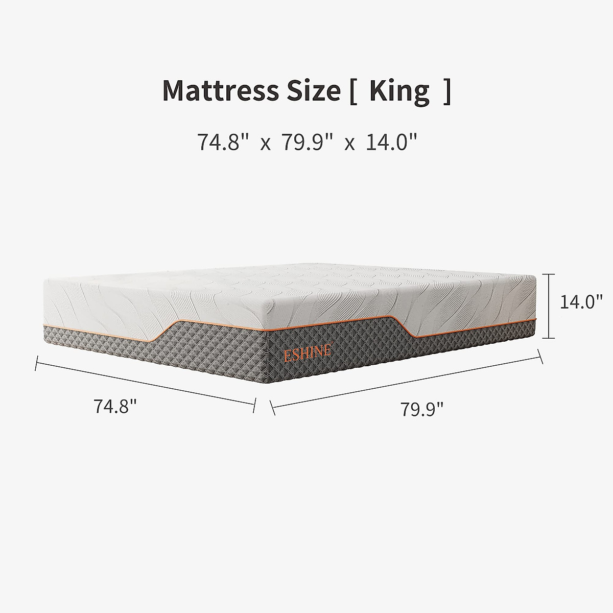 ESHINE King Adjustable Bed Frame-Luxury Gel Memory Foam(783 Pocket Springs), Bed Base Frames with Massage, Wireless Remote, USB, Under Bed Night Light, Head and Foot Incline