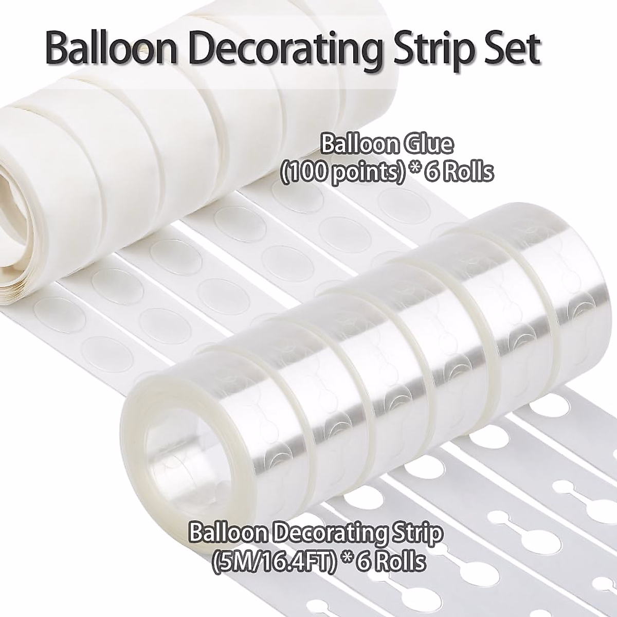 Arch Kit 98.5ft Tape & 600pcs Glue Point for Balloon Decorating Strip Kit - Party Graduation Wedding Birthday Baby Shower Decor