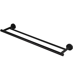 24-Inch Double Towel Bar Stainless Steel Hand Towel Rack for Bathroom Matte Black Contemporary Style Wall Mount