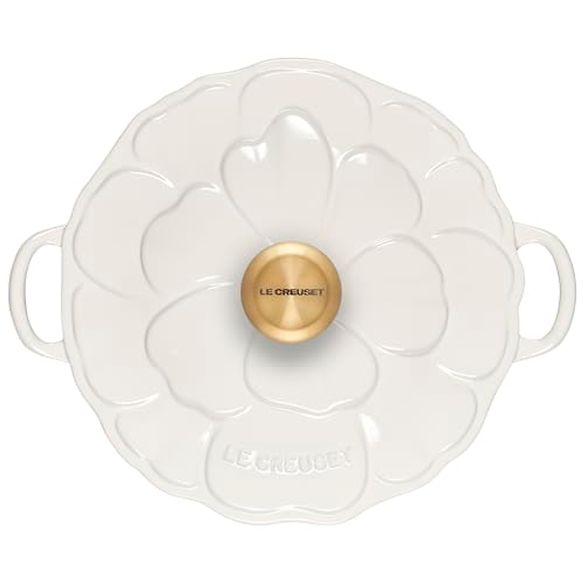 Le Creuset Signature Enameled Cast Iron Petal Braiser, 2.25qt., White w/Gold Knob