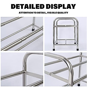 GREATSK 3-Tier Expandable Shoe Rack, Stackable and Adjustable Shoes Organizer Storage Shelf, Sturdy and Durable Metal Structure Free Standing Shoe Rack for Closet Entryway Doorway