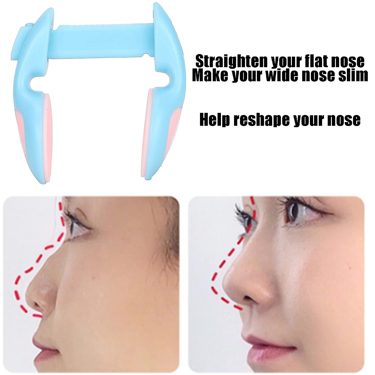 Professional Nose Bridge Straightener Corrector,Silicone Nose Shaper Lifter Clip, Nose Beauty Clip for Lifting Slimming Clips for Women Men(blue)