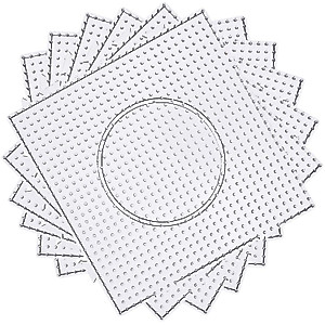 H&W 4PCS 5mm Fuse Beads Boards, Large Clear Pegboards Kits, with Gift 4 Lroning Paper (WA3-Z1)