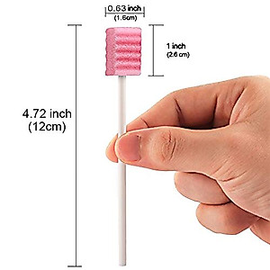(50 Pack) Disposable Oral Swabs, Sterile Dental Sponge Swabsticks Unflavored for Mouth & Gum Cleaning