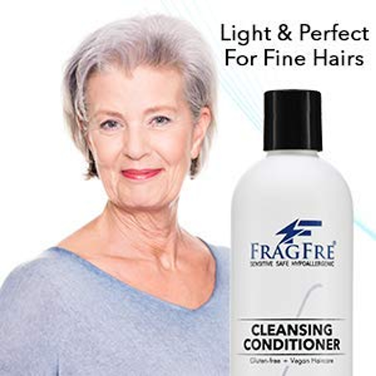 FRAGFRE Cleansing Conditioner for Fine Fragile and Treated Hairs 12 oz - Co-Wash for Sensitive Scalps - No Fragrance No Sulfate No Parabens - Hypoallergenic Vegan Co-wash (1 Pack)