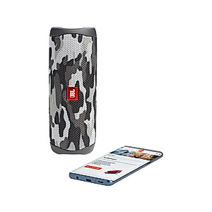 JBL Flip 5 Waterproof Portable Wireless Bluetooth Speaker Bundle with divvi! Protective Hardshell Case - Black Camo