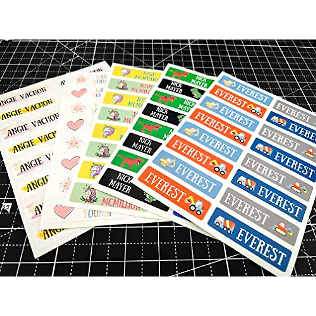 128 Custom Waterproof Dishwasher Safe Kid Name Labels for Daycare, School Supply, Baby Bottles, Lunch Boxes and Cups, Travel. Cute Personalized Design Name Stickers (Pattern 10)
