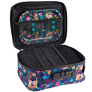 Stash House OG Sloth Locking Smell Proof Bag with Tray and Shoulder Strap. Includes 3 Digit Combo Lock - 100% Smell Proof