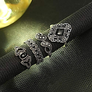 CSIYAN 6-16 PCS Knuckle Stacking Rings for Women,Boho Vintage Stackable Midi Finger Rings Set (I)