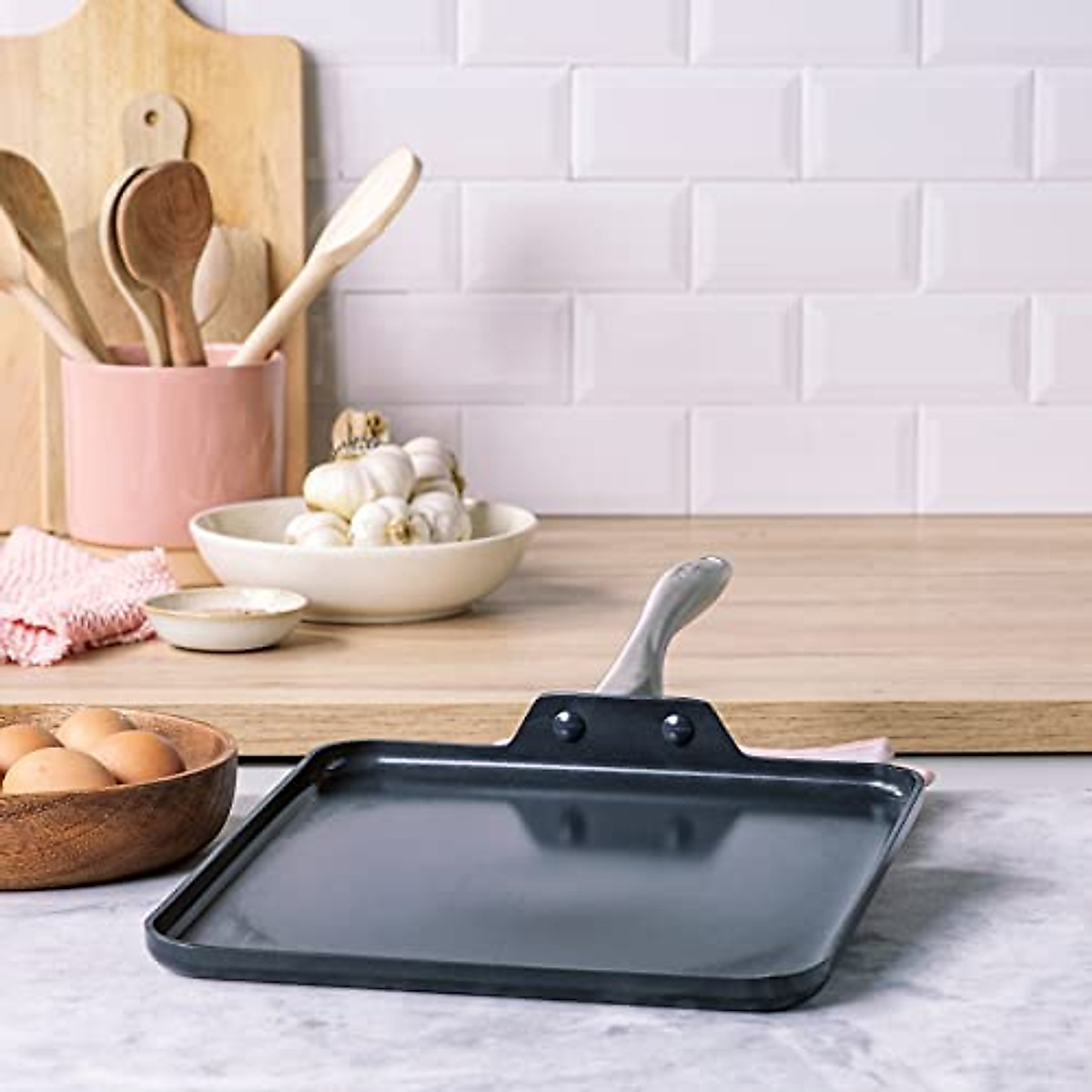 GreenPan Chatham Black Prime Midnight Hard Anodized Healthy Ceramic Nonstick, 11" Griddle Pan, PFAS-Free, Dishwasher Safe, Oven Safe, Black