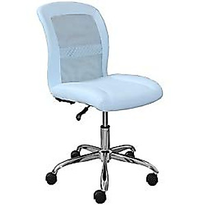 Serta Essentials Computer Chair, Blue Sky Faux Leather and Mesh