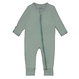 Rayon Baby Sleeper with Mitten Cuffs, Footless Pajamas Baby Boy 6-12 Months Green