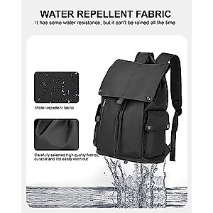 Black School Backpack for Women Men,Middle High School Bookbag Fashion School Backpack for Teens Girls Boys 15.6Inch Waterproof College Students Backpack Lightweight Small Casual Laptop Backpacks