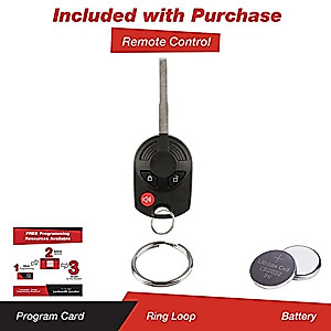 KeylessOption Keyless Entry Remote Car Ignition High Security Key Fob Replacement for Ford 164-R8007