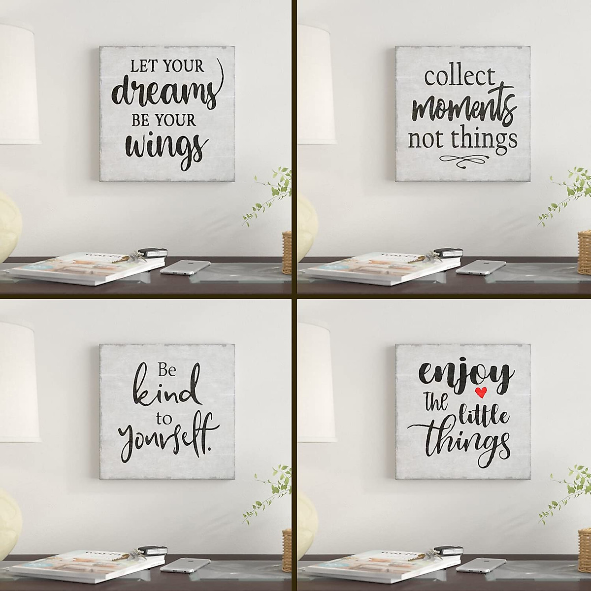 20 Piece Inspirational Word Stencil Set, Stencils for Painting on Wood, Canvas - Quotes Include Dream, Faith Hope Love - Stencils for Crafts Reusable – Art Stencils for Drawing & Signs - 8 Inch