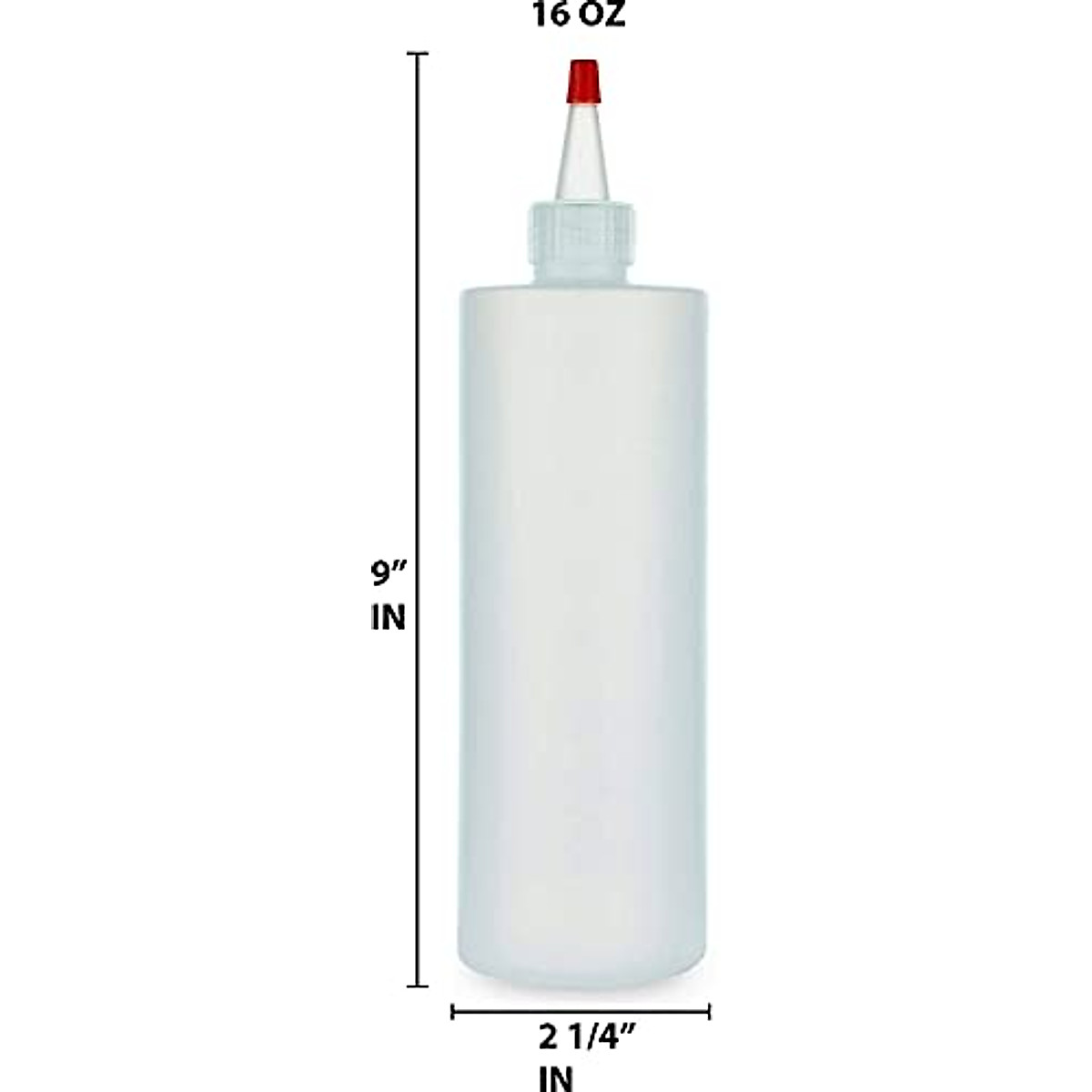 BRIGHTFROM Empty Squeeze Bottles 16 OZ, 2 PACK Squirt Containers with Red Top, BPA Free for Condiments, Syrup, Ketchup, Sauces, Dressing, Oil, Honey | Arts and Crafts - Leak Proof - Kitchen