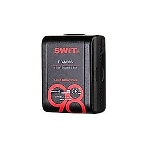 SWIT PB-M98S V-Mount Battery, Tiny V-Mount Battery, Pocket fit Size, 98Wh Fly Friendly,150W/12A Constant high Load, Built-in D-tap and USB, 3A Fast Charging, Wire-Free Internal Tech