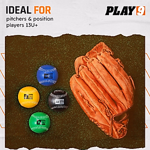 Play 9 Weighted Softballs for Pitching (Leather Set of 4) Size of Softballs