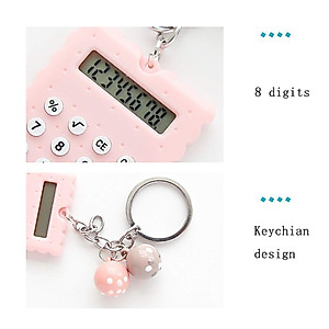 Mini Calculator 8 Digits Cute Cookies Calculator Portable Pockets Key Chain Standard Function Calculator School Office Supplies for Kids Adult, 2.2 x 1.5 Inch