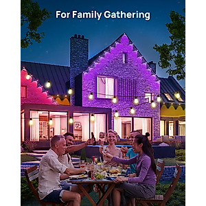 ASAHOM Permanent Outdoor Lights, 100ft Smart RGB Outdoor Lights Alexa with 70 Preset Scenes, IP67 Waterproof 72 LED Eaves Lights for Holiday Decor, Party, Daily Lighting, Smart APP & Voice Control