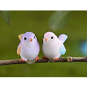 HoneyToys 8pcs Resin Mini Birds, Miniature Figurines, Fairy Garden Accessories, Fairy Garden Supplies, Fairy Garden Animals for Fairy Garden, Plant Pots, Bonsai Craft Decor