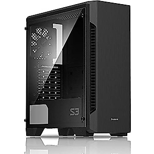 Zalman S3 TG ATX Mid-Tower PC Case, 3 x 120mm Fans Pre-Installed, Tinted Tempered Glass Side Panel, USB 3.0, Black