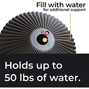 Abba Patio 50lb Patio Umbrella Base Water Filled 23" Round Recyclable Plastic Outdoor Market Umbrella Stand Base for Deck, Lawn, Garden, Brown