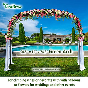 YardGrow Reconfigurable Metal Wedding Arch Garden Arbor Pergola for Indoor/Outdoor Garden Climbing Plants Vines (90.5" W x 15" D x 74.8" H)