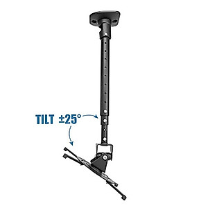 DYNAVISTA Full Motion Universal Ceiling Projector Mount Bracket with Adjustable Height and Extendable Arms Rotating Swivel Mount for Home and Office Projector (Black)