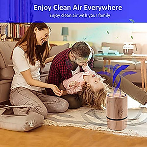 WSTA Air Purifier with Hepa Filter,Portable Small Air Purifiers for Home,Smokers,Smoke,Dust,Desktop Air Cleaner with Night Light