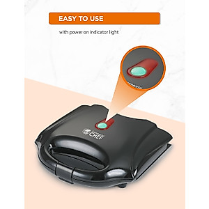 Commercial Chef Waffle Maker, Nonstick Mini Waffle Maker, Easy-to-Clean Electric Waffle Iron for Breakfast Waffles with Power on Light Thermostat