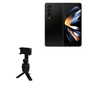 BoxWave Stand and Mount Compatible with Samsung Galaxy Z Fold 4 (Stand and Mount by BoxWave) - PivotTrack Selfie Stand, Facial Tracking Pivot Stand Mount for Samsung Galaxy Z Fold 4 - Jet Black