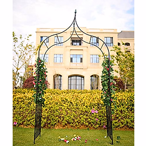 1. GO Gothic Steel Garden Arch, 8'8" High x 4'5" Wide, Garden Arbor for Various Climbing Plant, Outdoor Garden Lawn Backyard