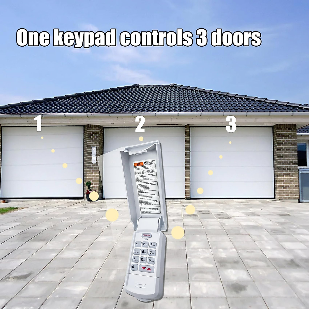 OKP-BX Replace for Overhead Door Keypad, Compatible with All Overhead Door Genie Garage Door Openers Since 1995, Replacement for GK-R GWK-IC, OKP-BX 37225R, GK-BX, ACSDG, ACSDA1, 5Year Warranty