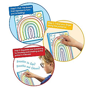 hand2mind Mindful Maze Boards, Learn Breathing Patterns, Mindfulness for Kids Anxiety Relief, Tactile Sensory Toys, Play Therapy Toys, Social Emotional Learning Activities, Calm Down Corner Supplies