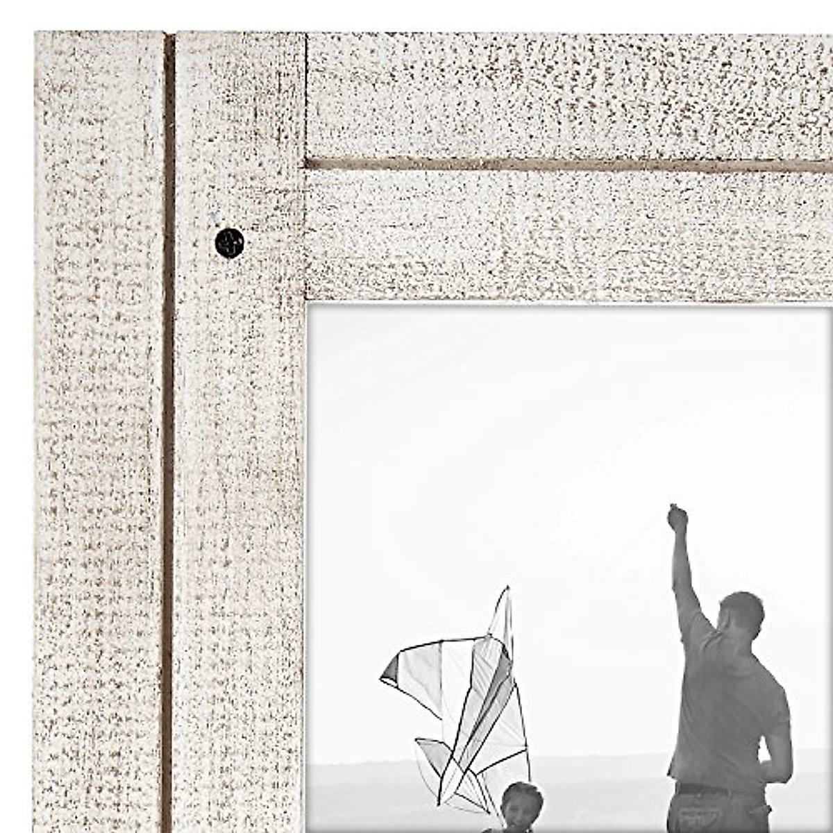 Americanflat 4x6 Triple Picture Frame in Aspen White - Distressed Wood Decorative Family Picture Frame with Polished Glass, Includes Hanging Hardware for Wall, and Easel for Tabletop Display