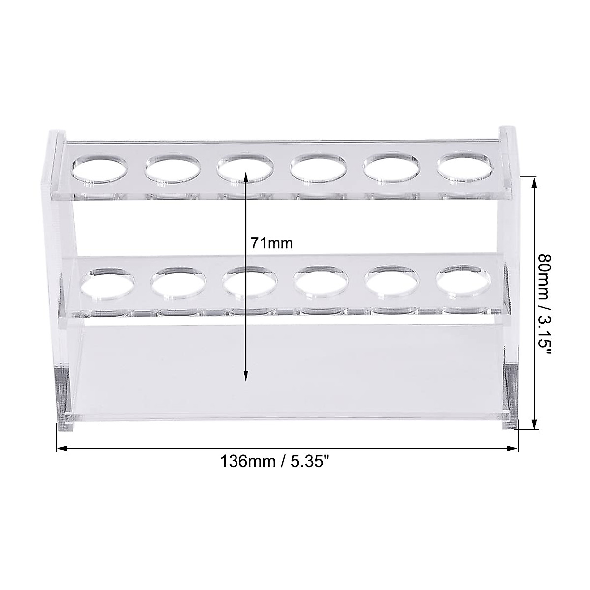 uxcell Acrylic Test Tube Holder Rack 6 Wells for 10ml Centrifuge Tubes Clear 2Pcs