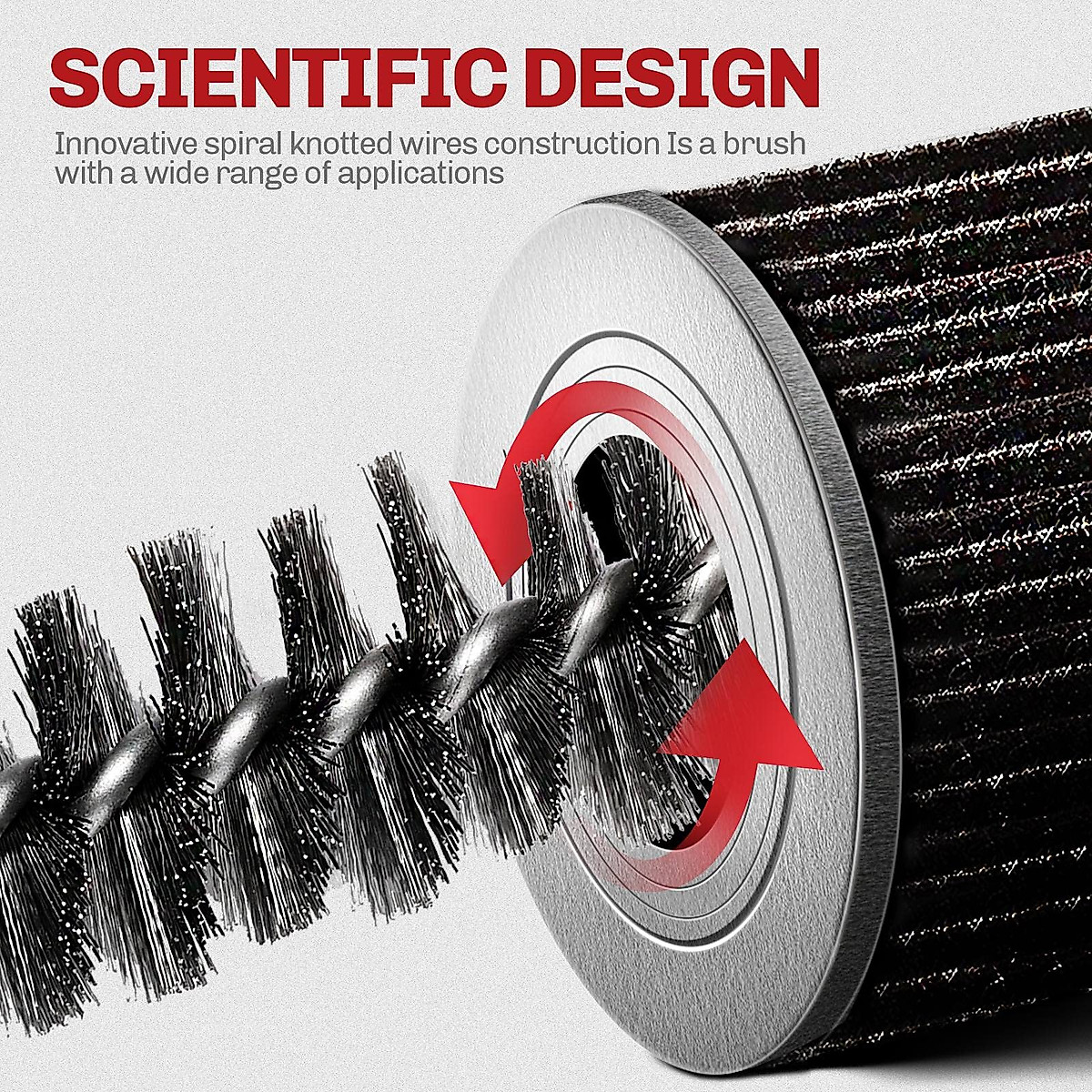 Columpro 6PCS 304 Stainless Steel Bore Brush Copper Pipe Cleaner, Twisted Wire Drill Brush,1/4 Inch Hex Shank S2 Steel Handle, for Power Drill Plumbing Tools