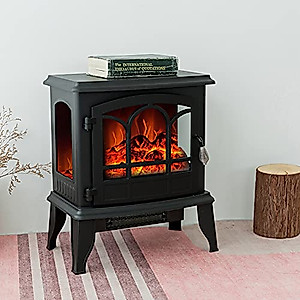 C-Hopetree 20 inch tall Portable Electric Wood Stove Fireplace with Flame Effect, Freestanding Indoor Space Heater