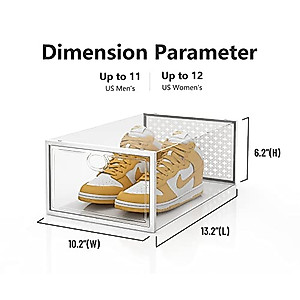 Pinkpum Extra Large Shoe Storage Box Fit for Size 14 12Pack Shoe Storage Boxes Fit for Size 11 12Pack