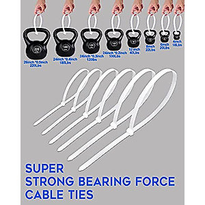 Zip Ties Heavy Duty 12 Inch,WLEAD 50lbs Tensile Strength Self-Locking Premium Nylon Cable Ties UV Resistant for Office,Garden,Indoor and Outdoor (100Pack)