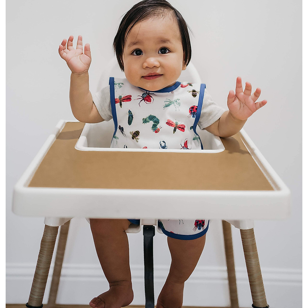 BapronBaby Eric Carle Bug World Bapron - No Neck Tie Safer Bib for Baby & Toddler - Soft Waterproof Stain Resistant - Machine Washable - Sz Baby/Toddler 6m-3T