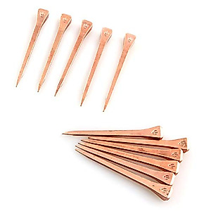 DZS Elec 25pcs E5 Horseshoe Nail 2.1 Inch Copper Plating Steel Horse Shoe Nails Craft High Tensile Strength Precision Nails