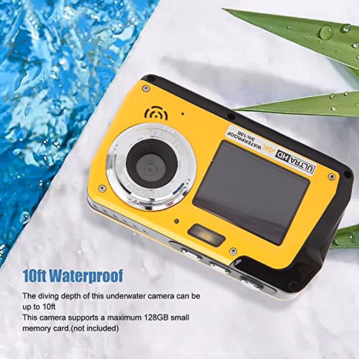 Digital Camera for Photography, 4K 56MP 18X 10ft Waterproof Digital Camera, Front and Rear Dual Screen Camera HD 3.0in Digital Camera, 1700mAh.(HD F5)