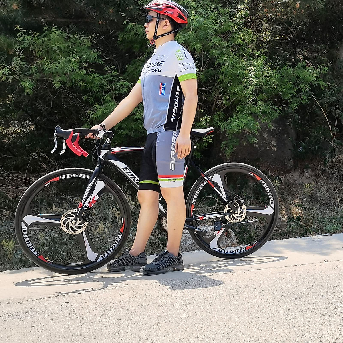 EUROBIKE Road Bike,21 Speed Bicycle with Disc Brake,700C Wheels Road Bikes for Men or Women,49cm/54cm Frame for Adult Cycling Bicycle…(3 Spoke Wheel, 54cm)